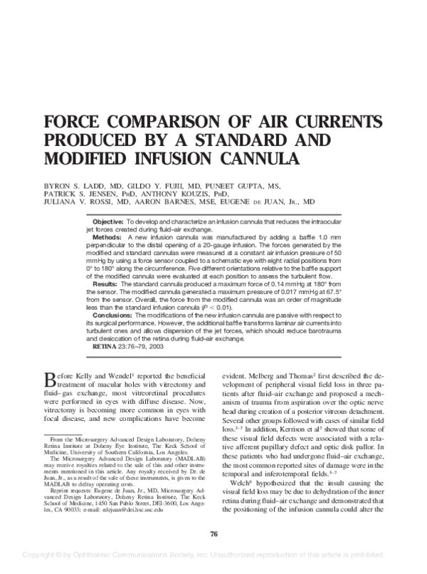 (PDF) Force Comparison of Air Currents Produced by a Standard and ...