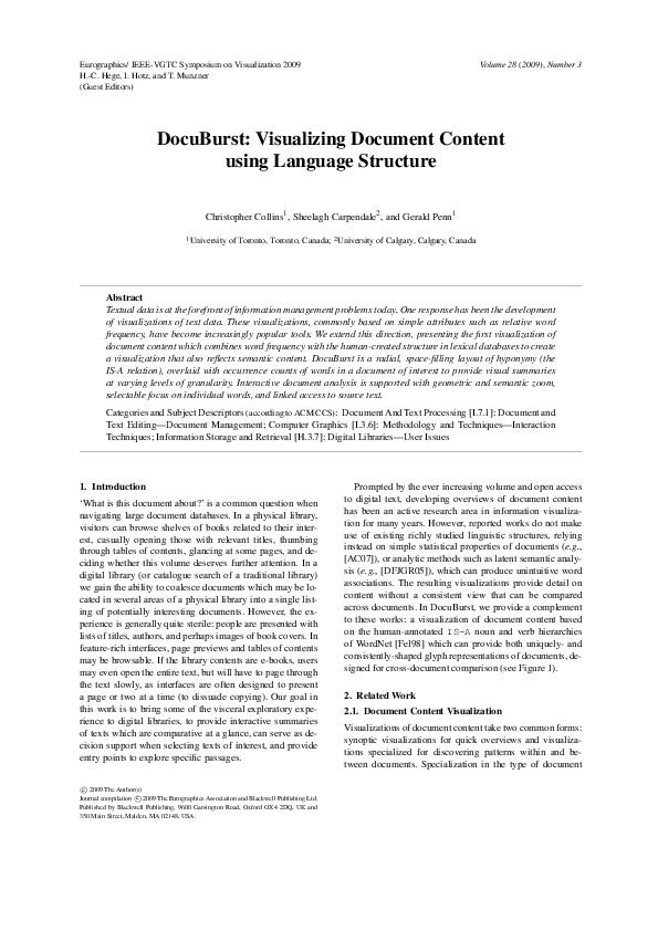 (PDF) DocuBurst: Visualizing Document Content using Language Structure
