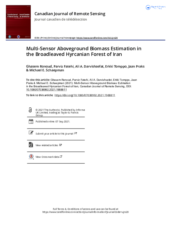 (PDF) Multi-Sensor Aboveground Biomass Estimation in the Broadleaved Hyrcanian Forest of Iran ...