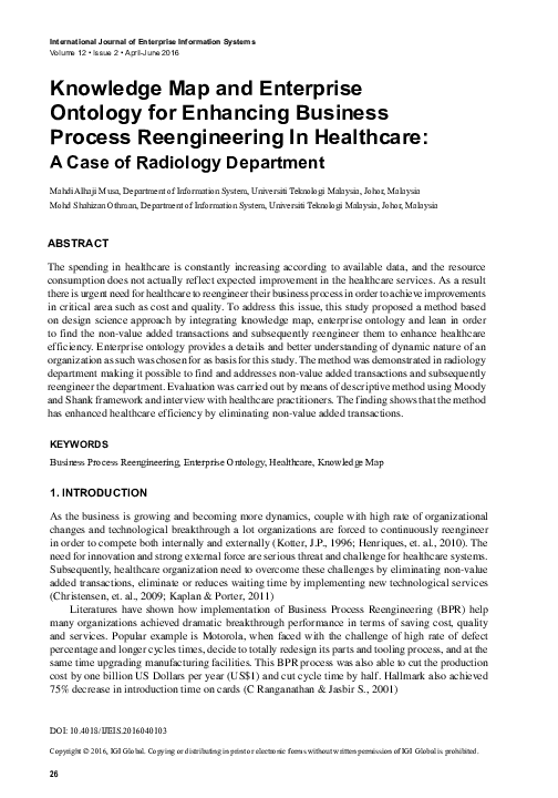 (PDF) Knowledge Map and Enterprise Ontology for Enhancing Business Process Reengineering In ...