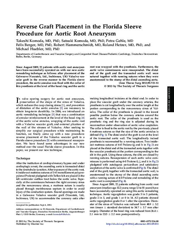 (PDF) Reverse Graft Placement in the Florida Sleeve Procedure for ...