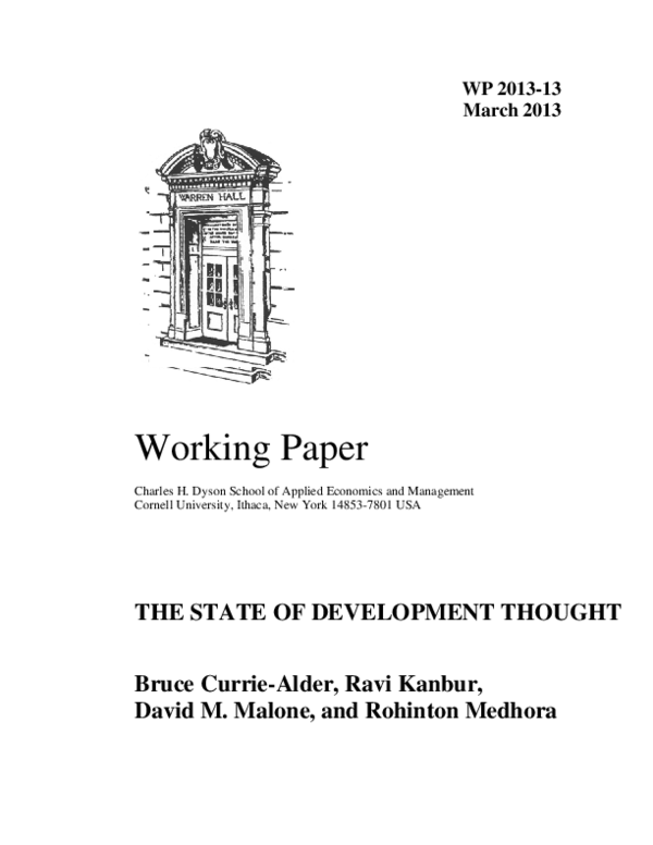 (PDF) The State of Development Thought