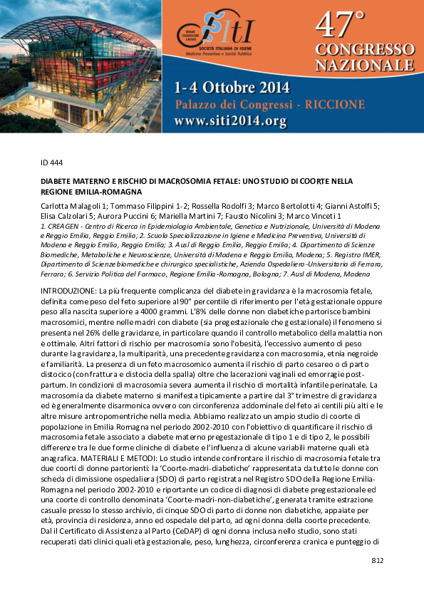 (PDF) Diabete materno e rischio di macrosomia fetale: uno studio di ...