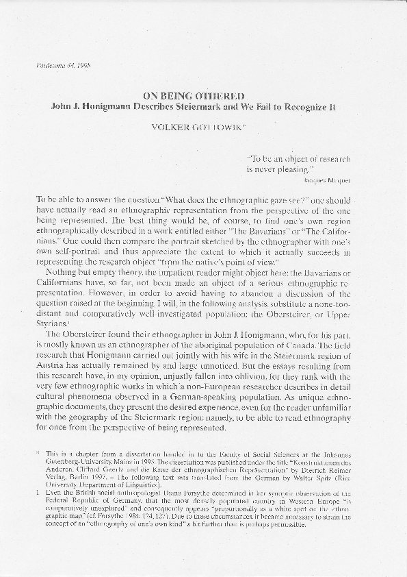 (PDF) On Being Othered