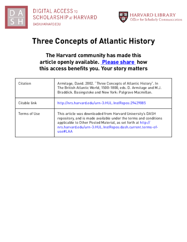 (PDF) Three Concepts of Atlantic History
