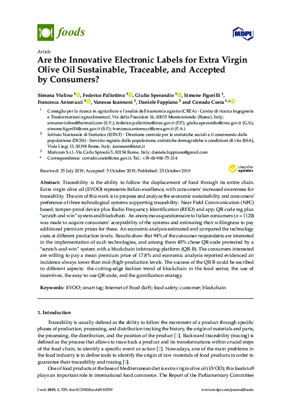 (PDF) Are the Innovative Electronic Labels for Extra Virgin Olive Oil ...