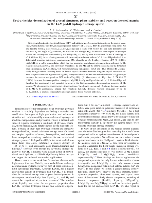 Pdf First Principles Determination Of Crystal Structures Phase