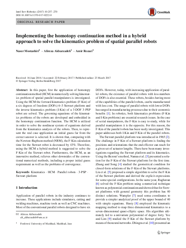 (PDF) Implementing the homotopy continuation method in a hybrid ...