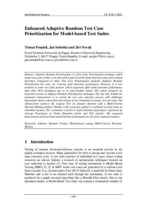 Pdf Enhanced Adaptive Random Test Case Prioritization For Model Based Test Suites
