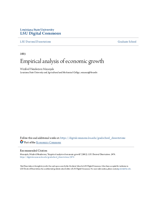 (PDF) Empirical analysis of economic growth