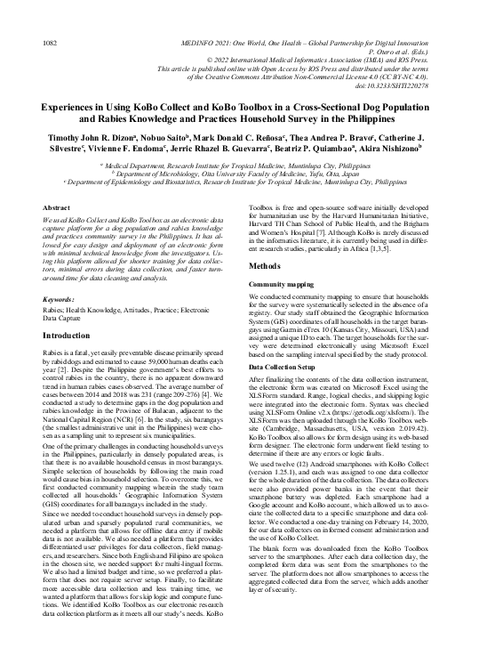 (PDF) Experiences in Using KoBo Collect and KoBo Toolbox in a Cross ...