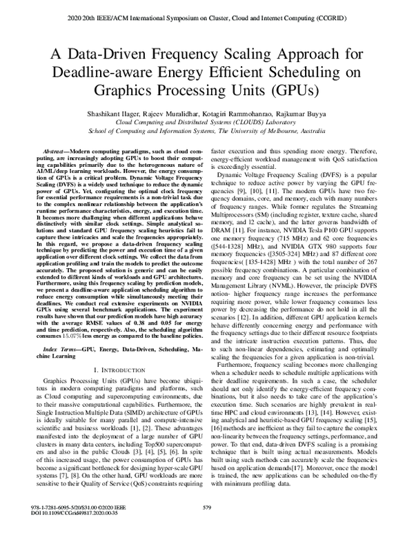 (PDF) A Data-Driven Frequency Scaling Approach for Deadline-aware Energy Efficient Scheduling on ...