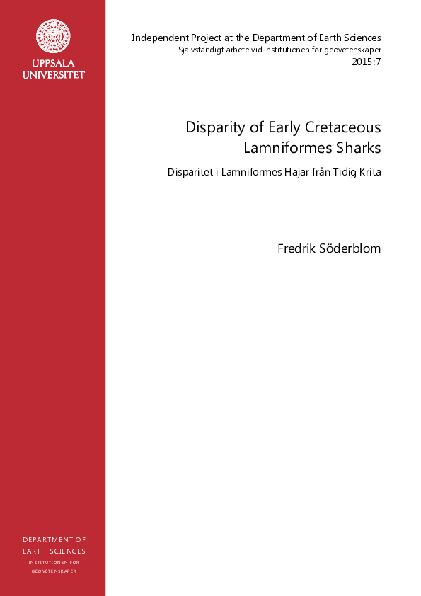 (PDF) Disparity of Early Cretaceous Lamniformes sharks