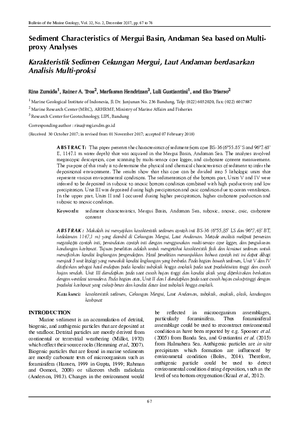 (PDF) Sediment Characteristics of Mergui Basin, Andaman Sea based on ...
