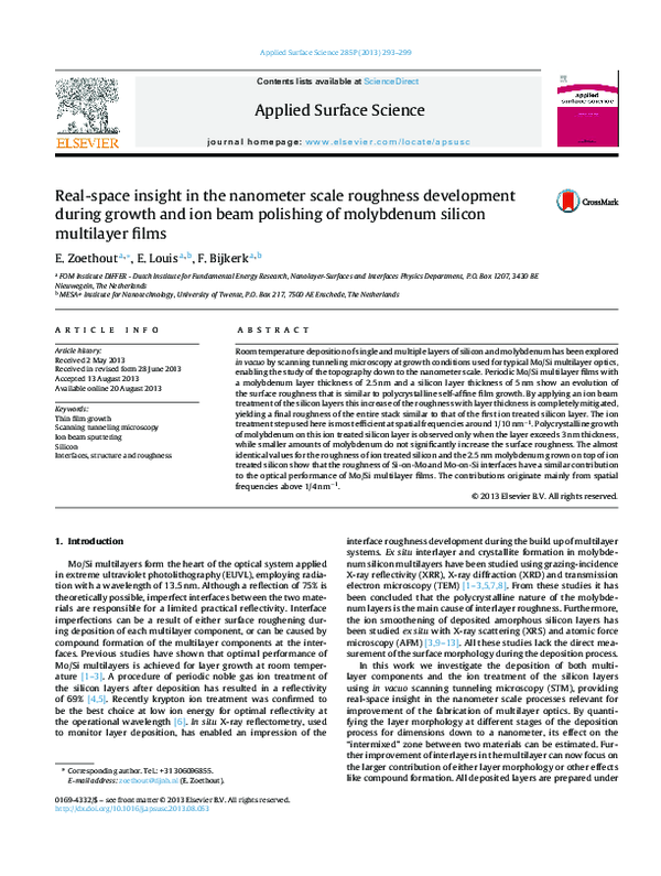 (PDF) Real-space insight in the nanometer scale roughness development ...
