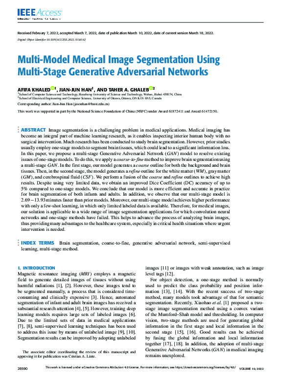 (PDF) Multi-Model Medical Image Segmentation Using Multi-Stage Generative Adversarial Networks ...