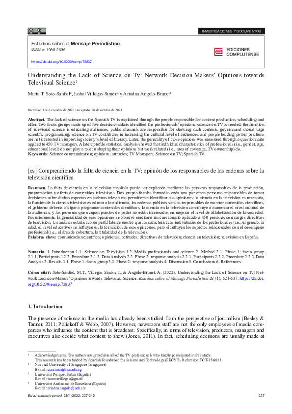 (PDF) Understanding the Lack of Science on Tv: Network Decision-Makers ...