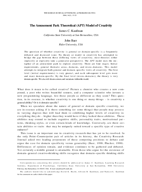 (PDF) Bridging generality and specificity:The amusement park ...