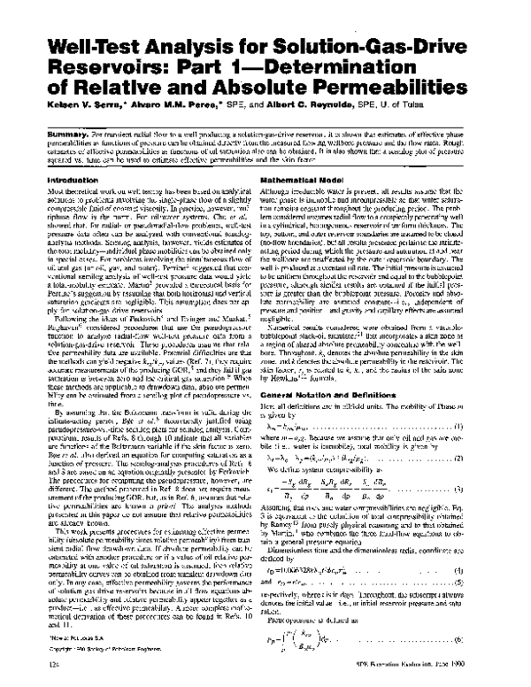 (PDF) Well-Test Analysis for Solution-Gas-Drive Reservoirs: Part 3 - A ...