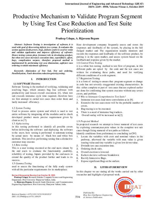 (PDF) Productive Mechanism to Validate Program Segment by Using Test ...