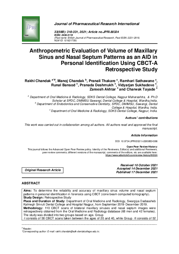 (PDF) Anthropometric Evaluation of Volume of Maxillary Sinus and Nasal ...