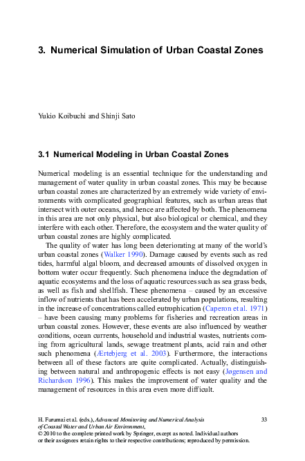 (PDF) Numerical Simulation of Urban Coastal Zones