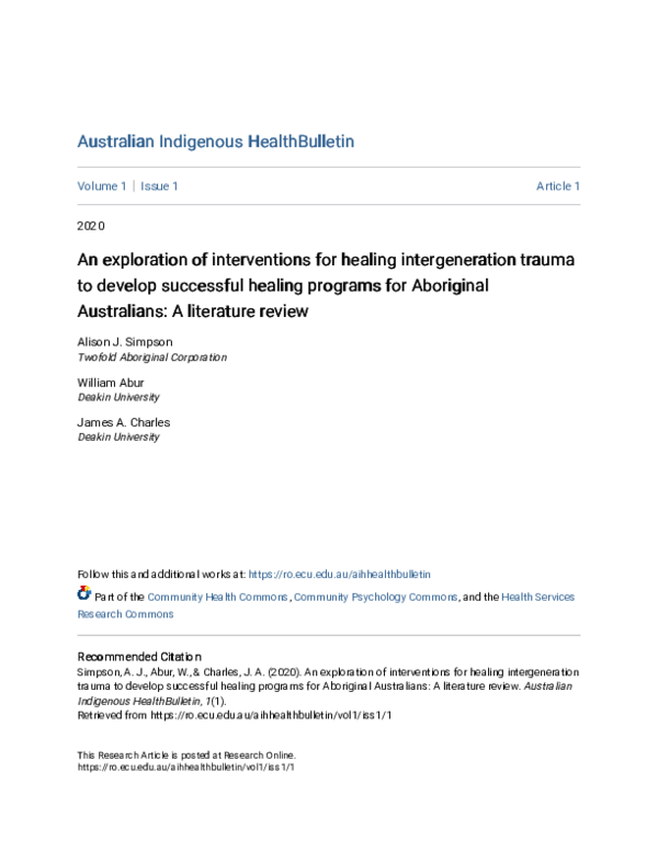 (PDF) An exploration of interventions for healing intergeneration ...