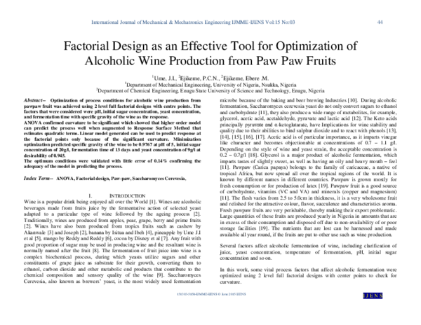 (PDF) Factorial Design as an Effective Tool for Optimization of ...