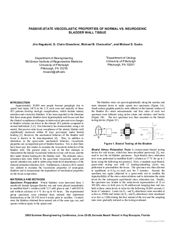 (PDF) Passive-State Viscoelastic Properties of Normal vs. Neurogenic ...