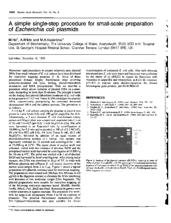 (PDF) A simple single-step procedure for small-scale preparation ...