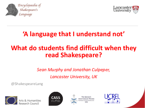 (PDF) ‘A language that I understand not’ What do students find ...