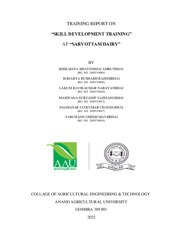 (PDF) One month Skill development report