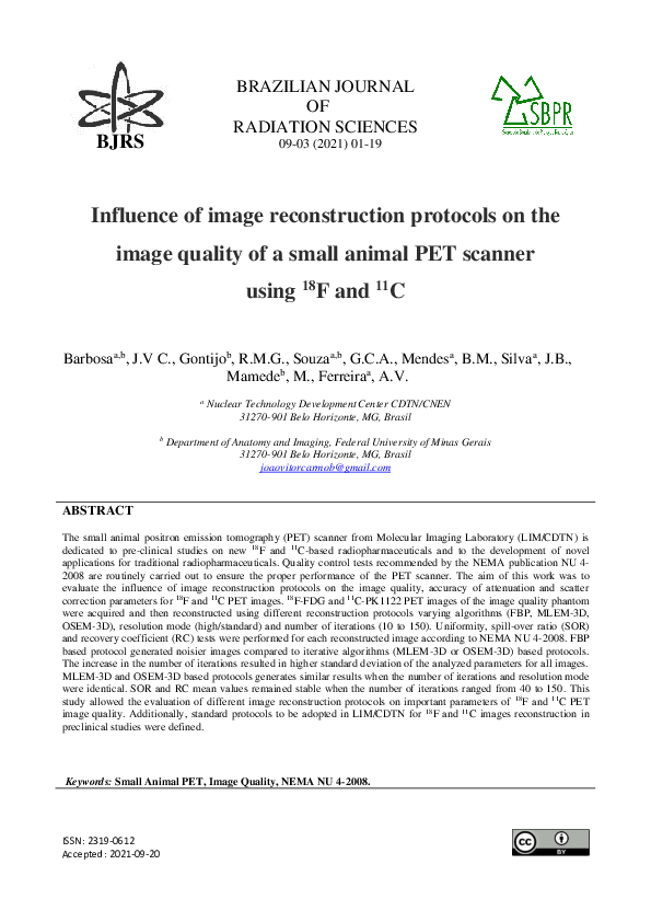 (PDF) Influence of image reconstruction protocols on the image quality ...