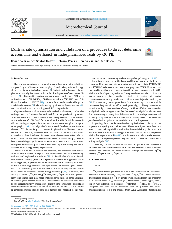 Pdf Multivariate Optimization And Validation Of A Procedure To Direct