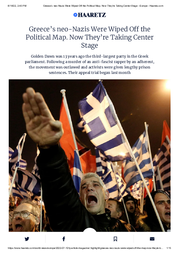 (PDF) Greece’s neo-Nazis Were Wiped Off the Political Map. Now They’re ...