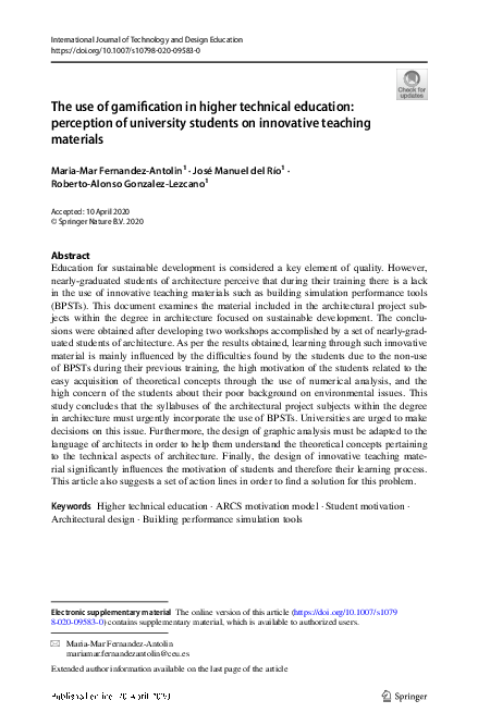 (PDF) The use of gamification in higher technical education: perception ...