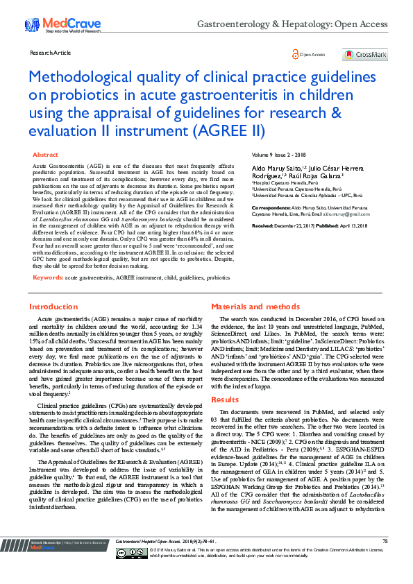 (PDF) Methodological quality of clinical practice guidelines on ...