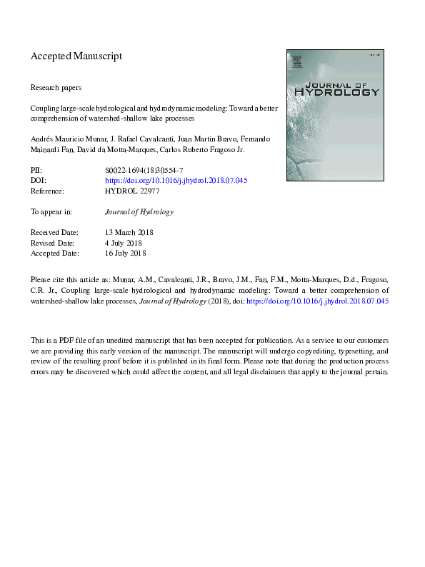(PDF) Coupling large-scale hydrological and hydrodynamic modeling ...