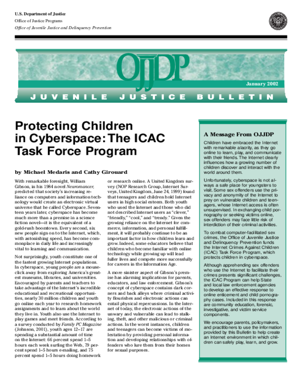 (PDF) Protecting Children in Cyberspace: The ICAC Task Force Program