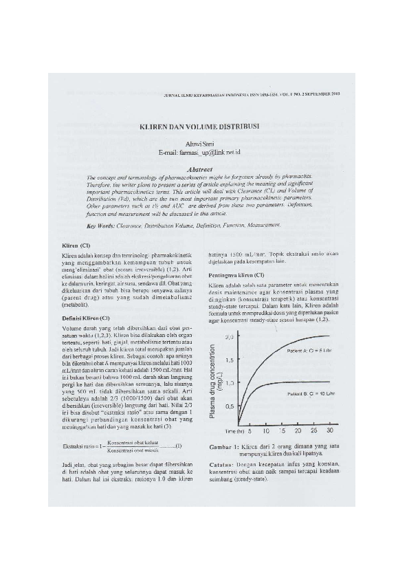 (PDF) Kliren Dan Volume Distribusi