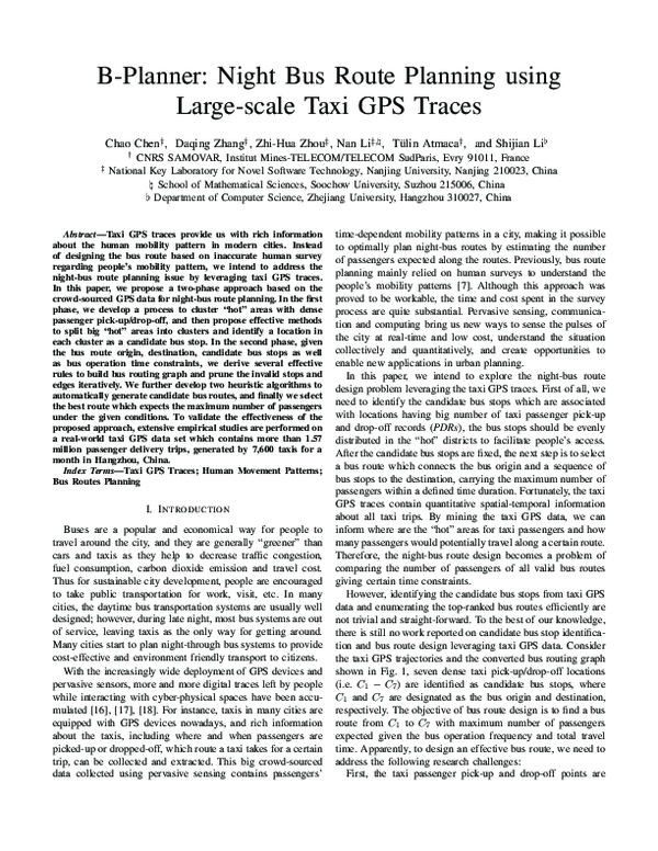 (PDF) B-Planner: Night bus route planning using large-scale taxi GPS ...