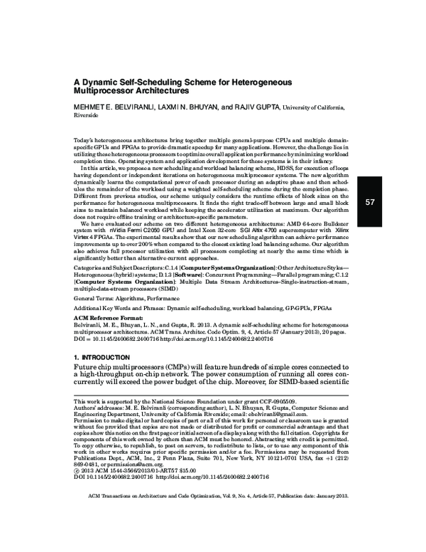 (PDF) A dynamic self-scheduling scheme for heterogeneous multiprocessor ... (PDF) A dynamic self-scheduling scheme for heterogeneous multiprocessor ...