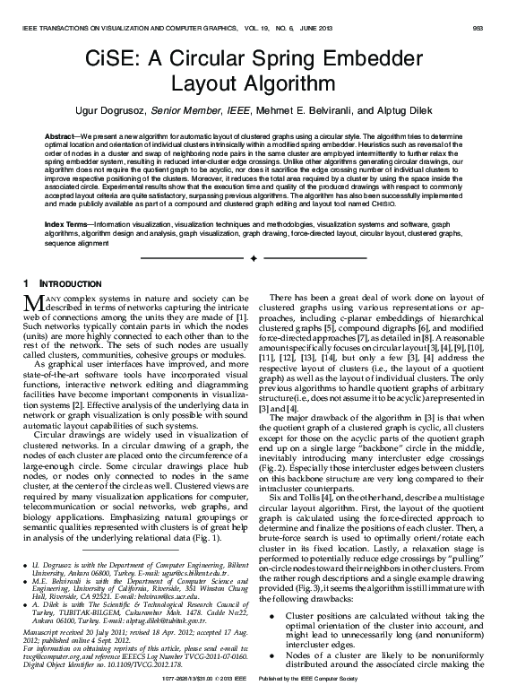 (PDF) CiSE: A Circular Spring Embedder Layout Algorithm