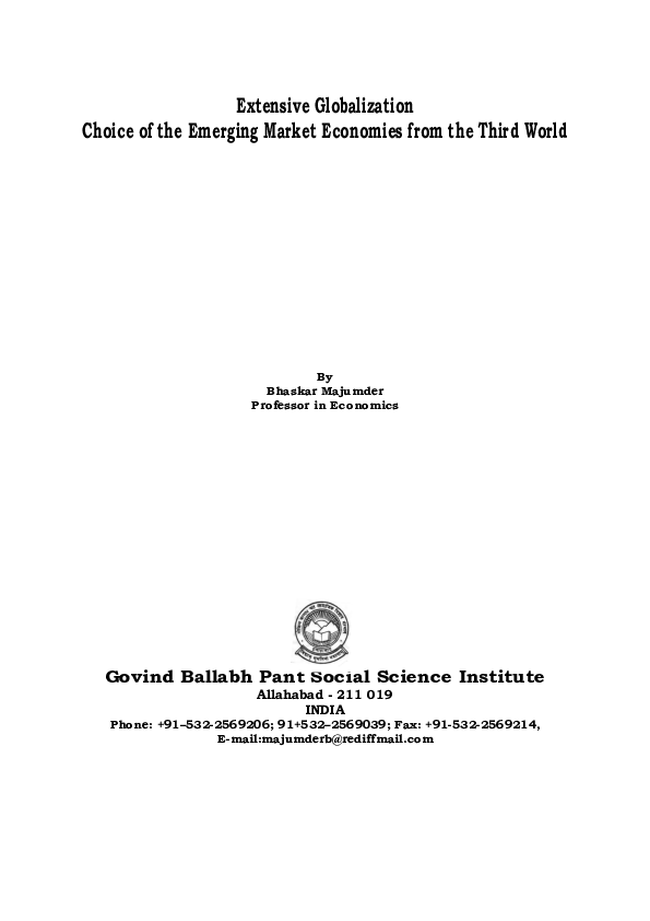 (PDF) Extensive globalization choice of the emerging market economies ...
