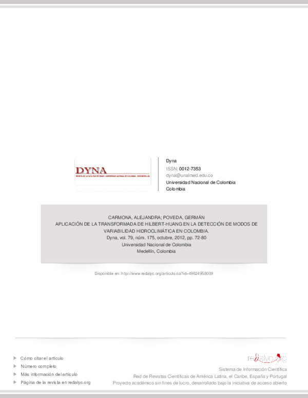 (PDF) Aplicación De La Transformada De Hilbert- Huang en La Detección De Modos De Variabilidad ...