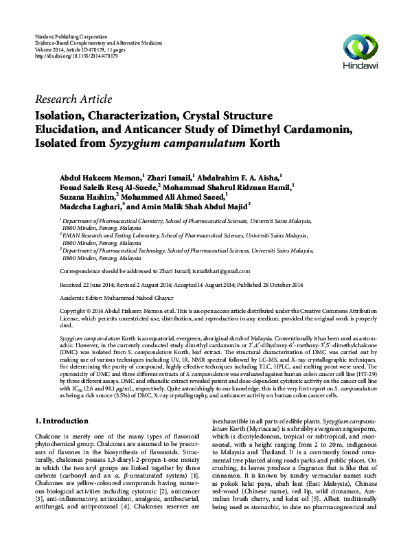 (PDF) Isolation, Characterization, Crystal Structure Elucidation, and ...