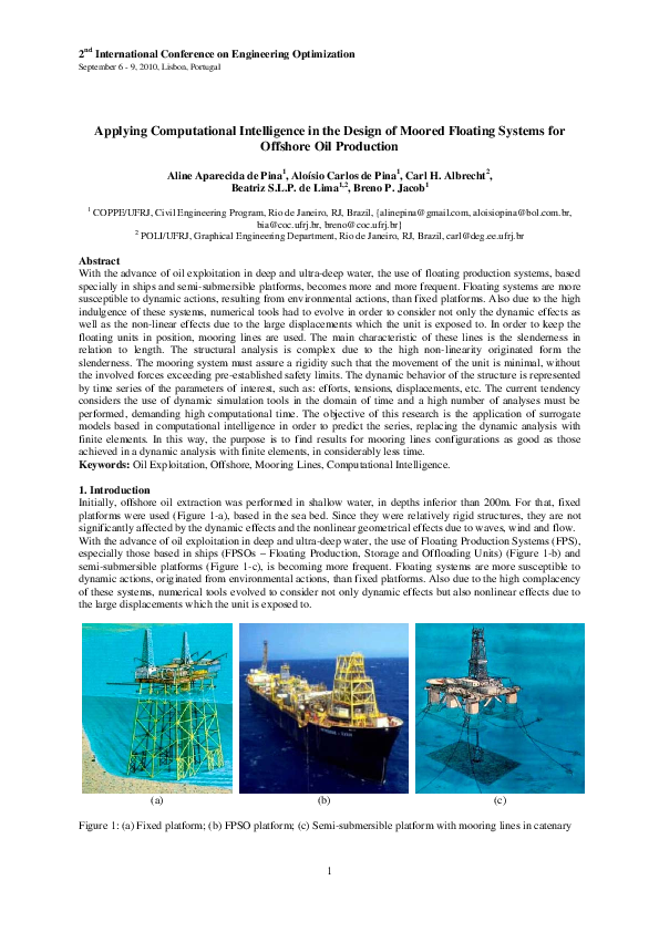 (PDF) Applying Computational Intelligence in the Design of Moored Floating Systems for Offshore ...