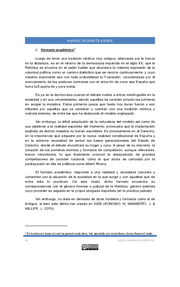 (PDF) Formato de debate académico, en Manual ASPADE.