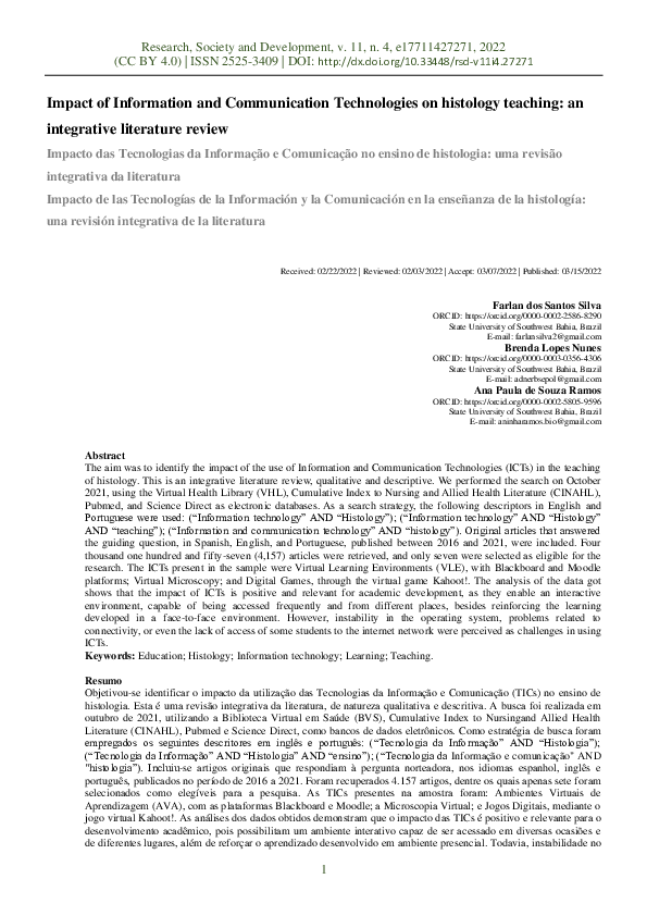 (PDF) Impact of Information and Communication Technologies on histology ...