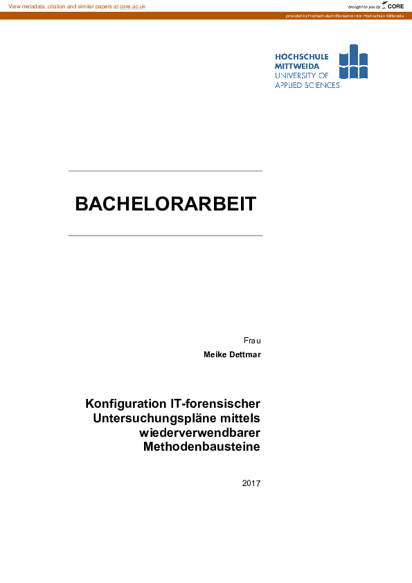 (PDF) Configuration of IT-forensic investigation plans using reusable ...